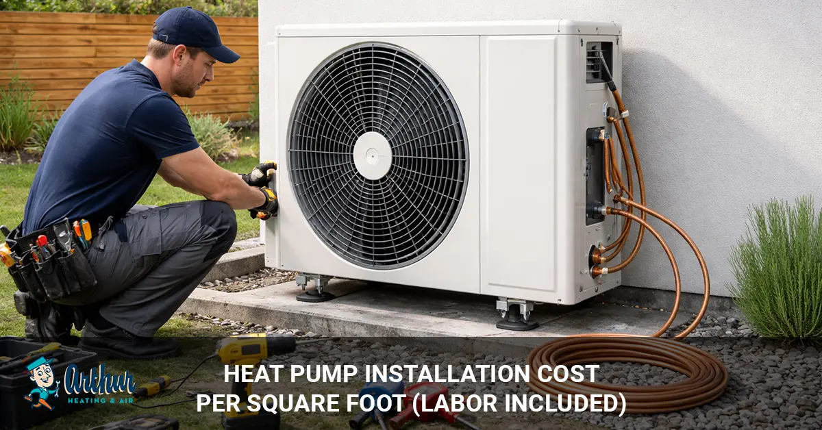 Heat Pump Installation Cost Per Square Foot (Labor Included)